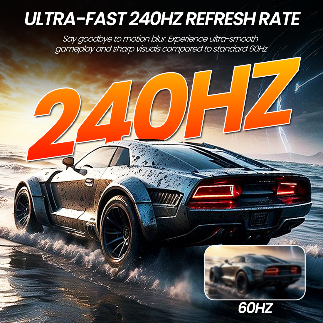 CRUA 27 Inch Gaming Monitor QHD 1440P 240Hz 120% sRGB IPS Computer Mon ...