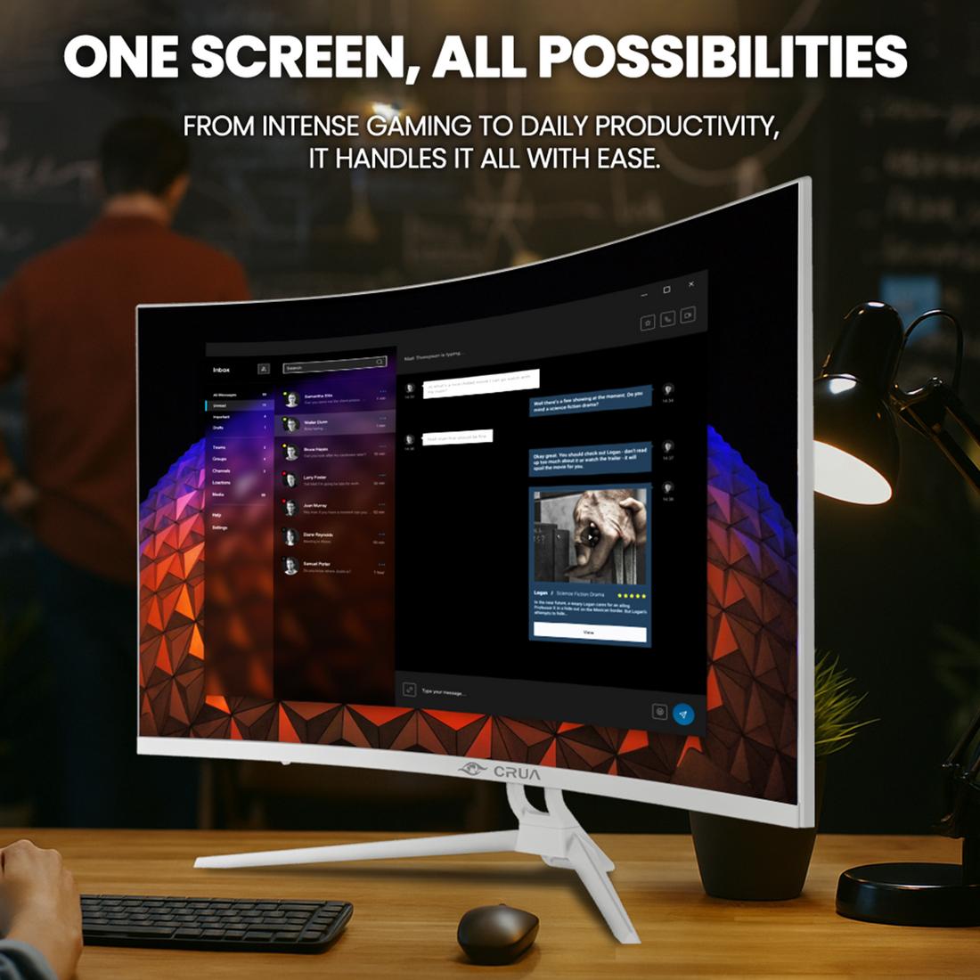 CRUA 32 Inch 4K Curved Gaming Monitor, UHD(3840 * 2160P) 160Hz Monitor ...