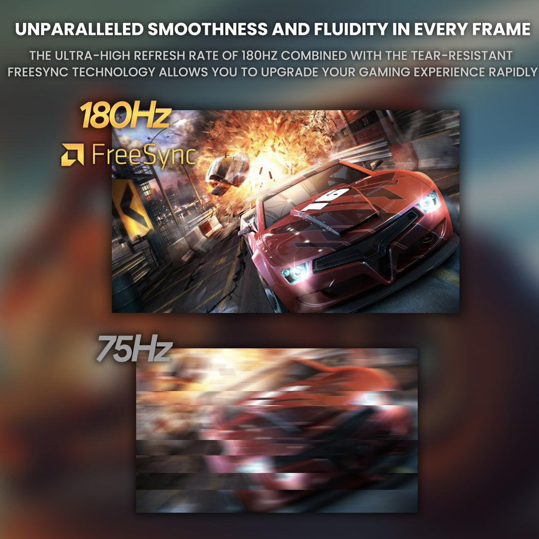 CRUA 27" Curved Gaming Monitor, FHD 1920x1080P, 144Hz/180Hz Computer M ...