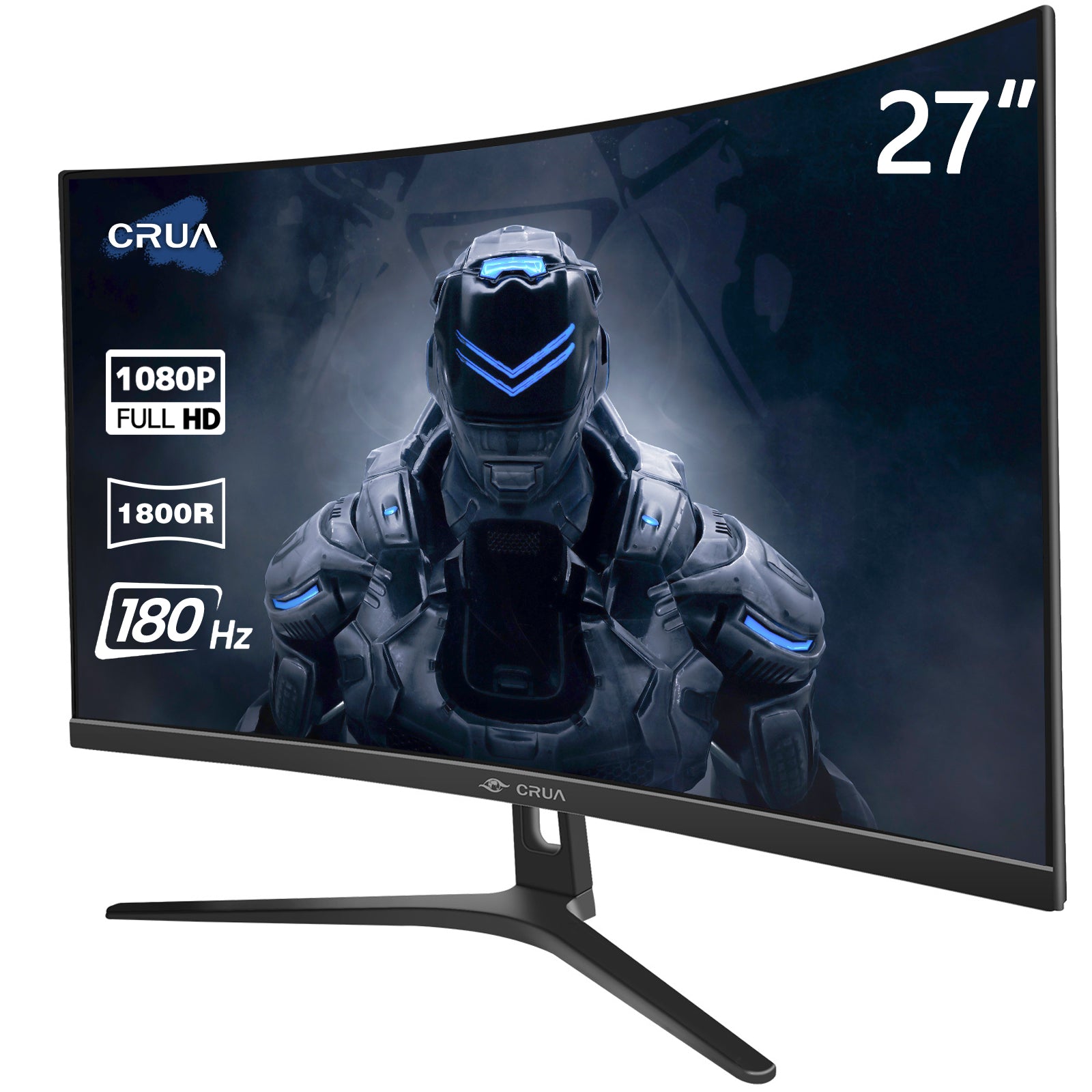 CRUA 27" Curved Gaming Monitor, FHD 1920x1080P, 144Hz/180Hz Computer M ...